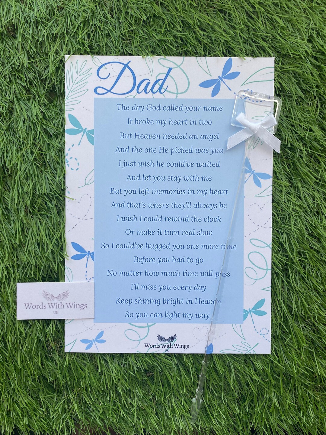 Dad Grave Card Grave Marker Grave Ornament Funeral Tribute Grave ...