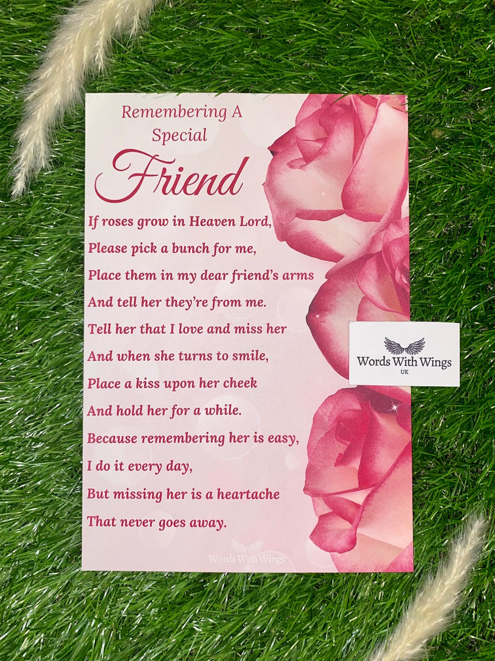 Remembering A Special Friend Grave Card Friend Funeral | Etsy
