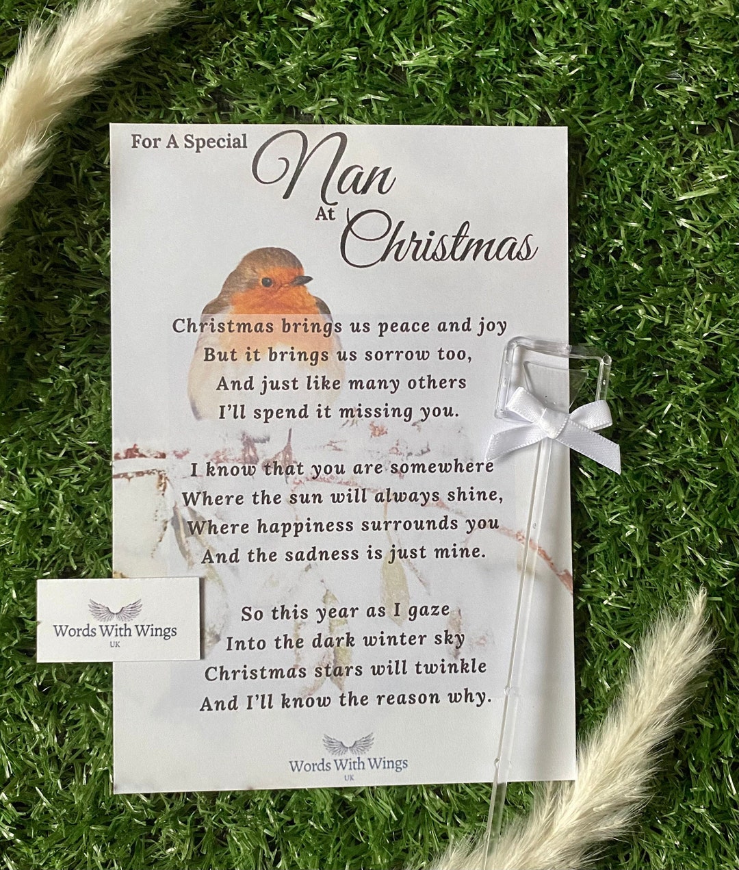 For A Special Nan at Christmas Grave Card Memorial Card Graveside Card ...