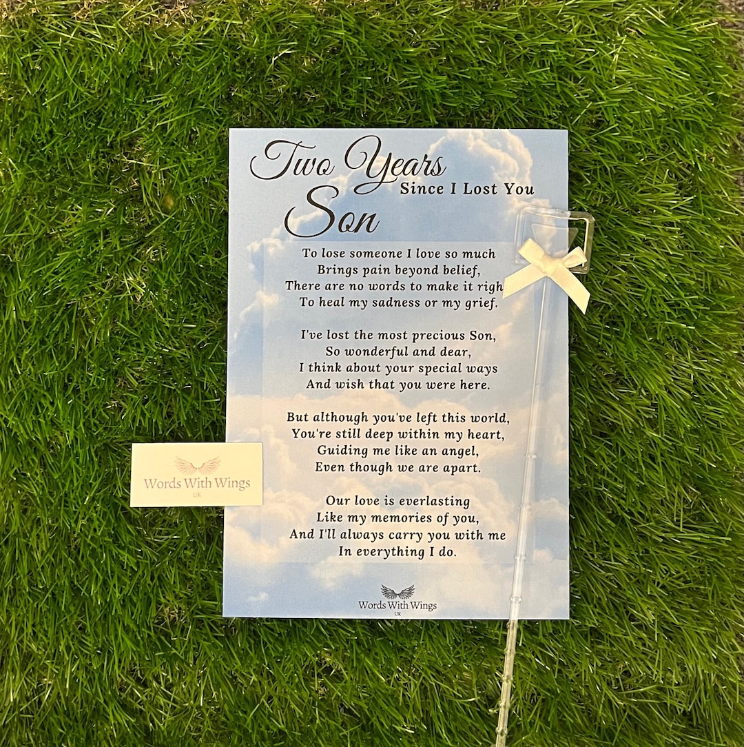 Two Years Since I Lost You Son | Grave Card | Memorial Card | Son Grave ...