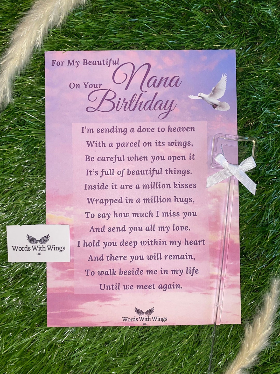 For My Beautiful Nana on Your Birthday Grave Card | Memorial Card ...