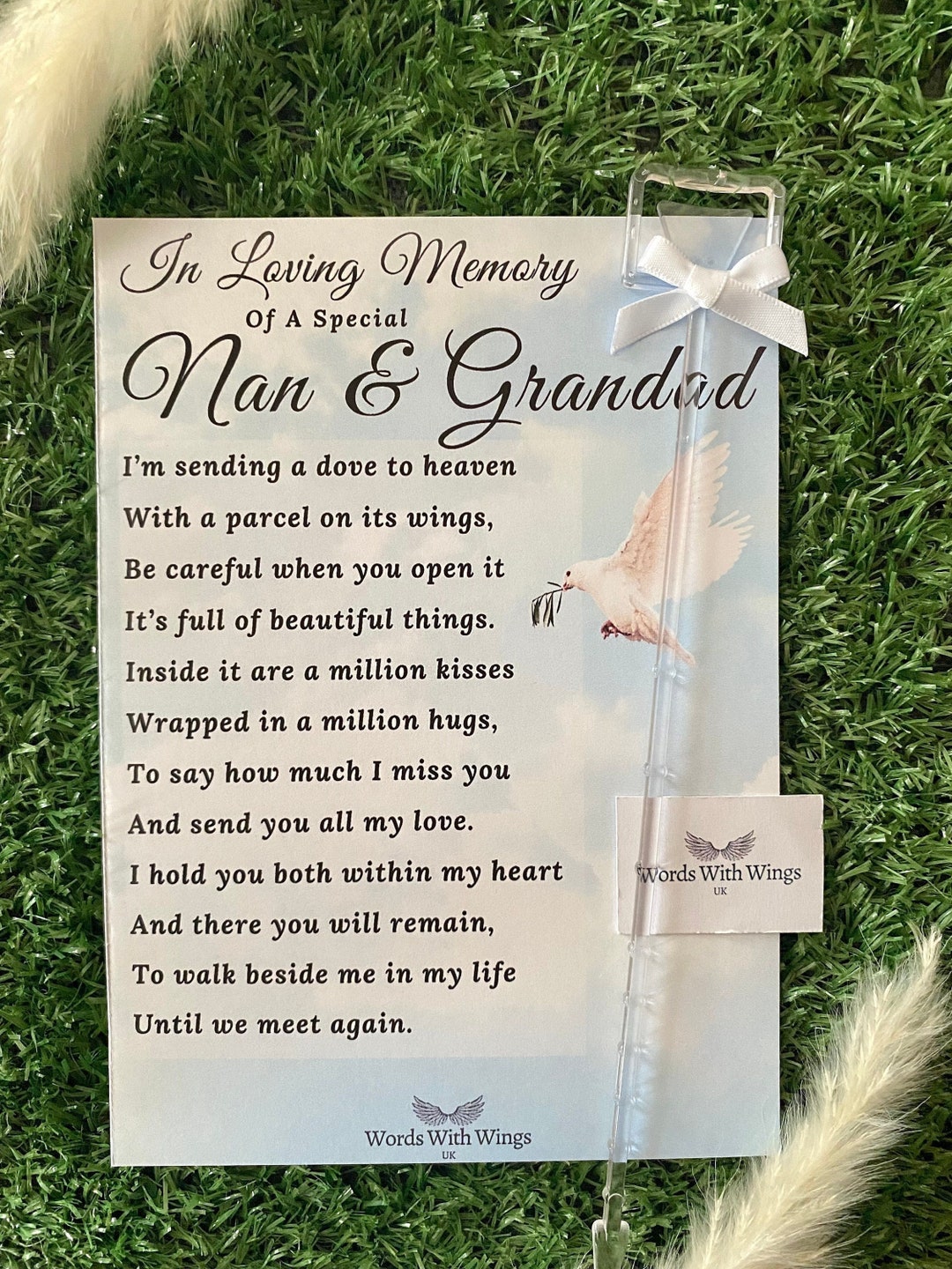 In Loving Memory of A Special Nan & Grandad Grave Card | Memorial ...