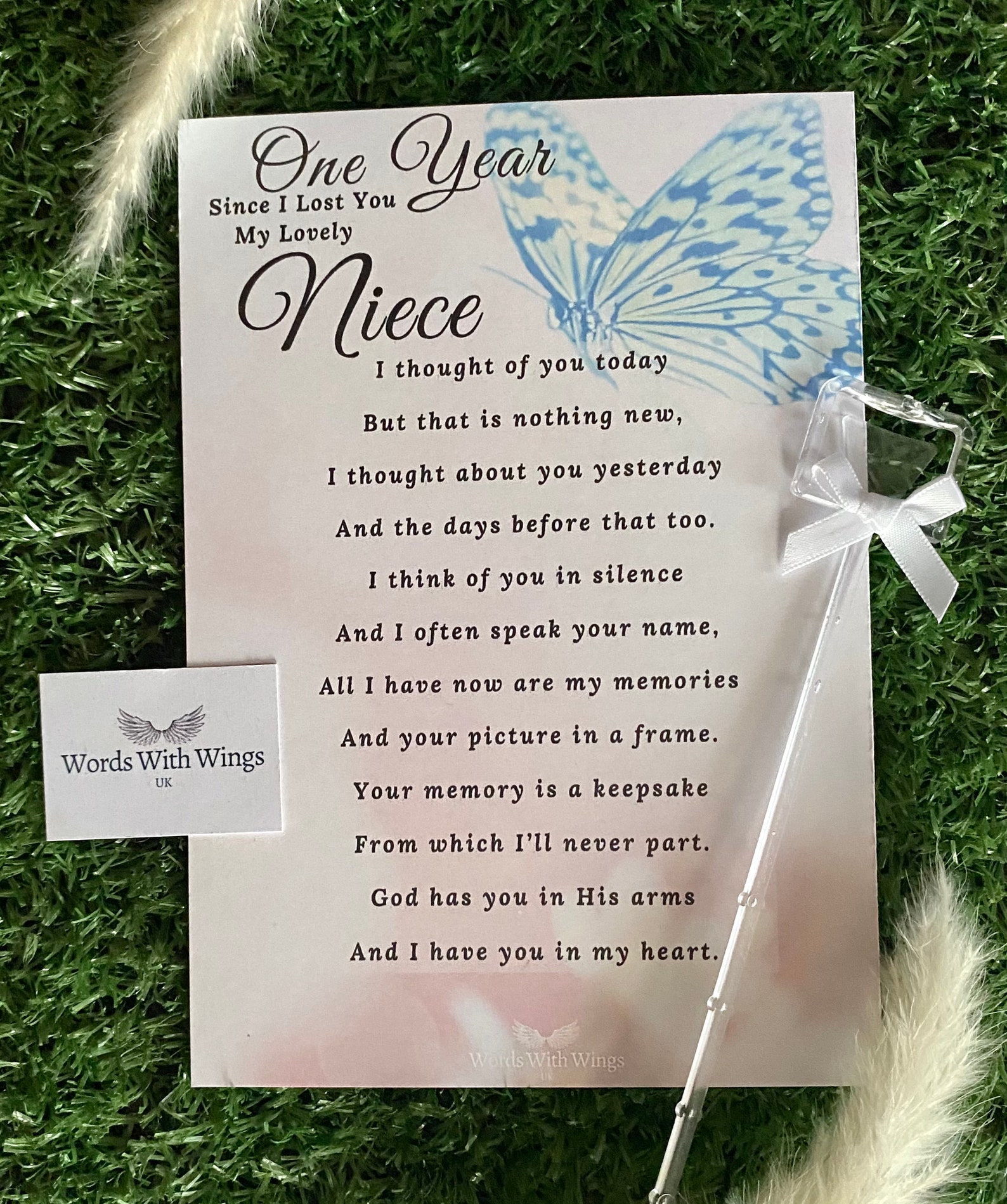 One Year Since I Lost You Lovely Niece Grave Card Memorial - Etsy One Year Since I Lost You Lovely Niece Grave Card Memorial - Etsy