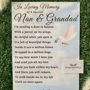 In Loving Memory of A Special Nan & Grandad Grave Card | Memorial ...