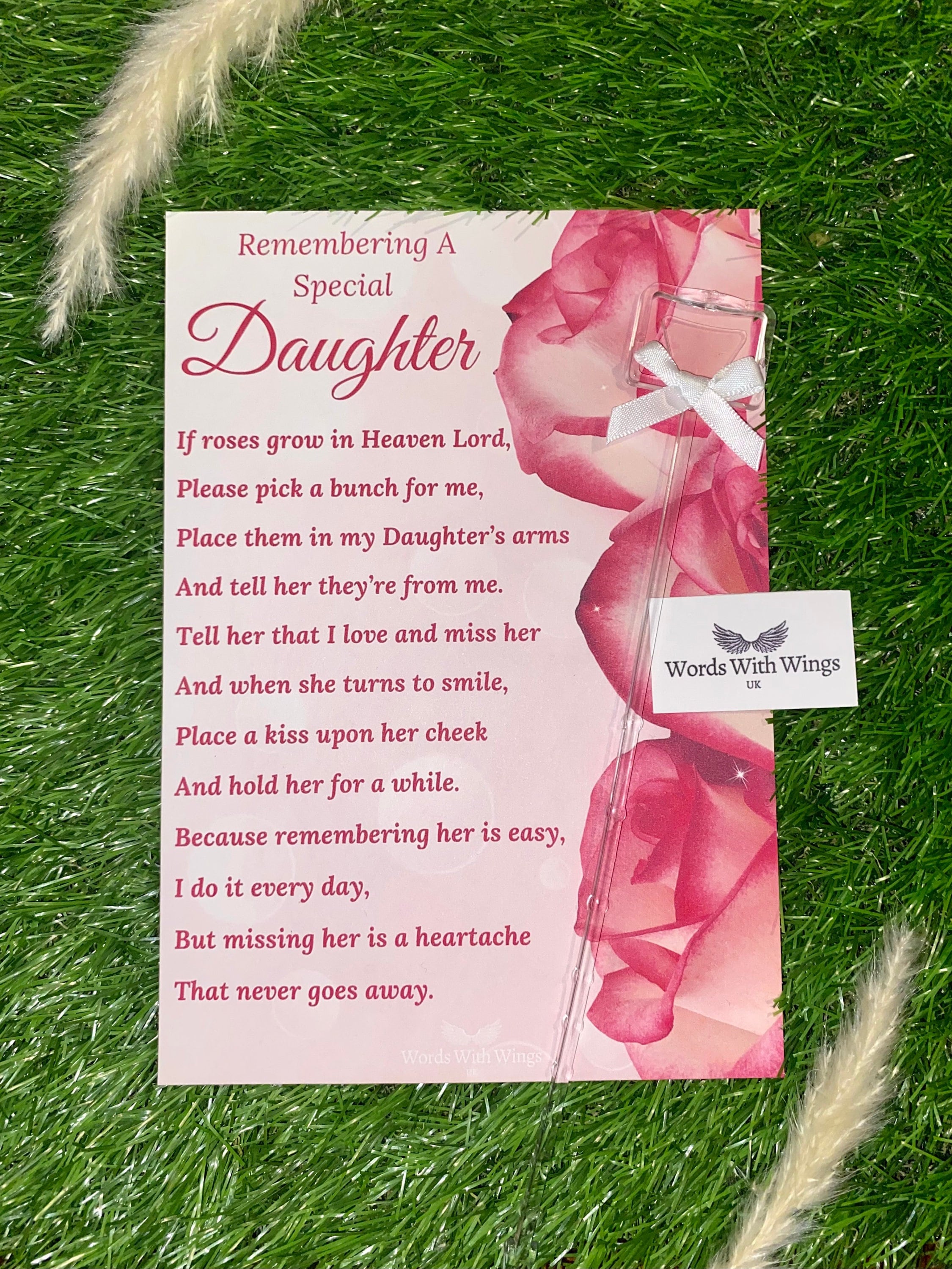 Remembering A Special Daughter Grave Card Daughter Funeral - Etsy UK