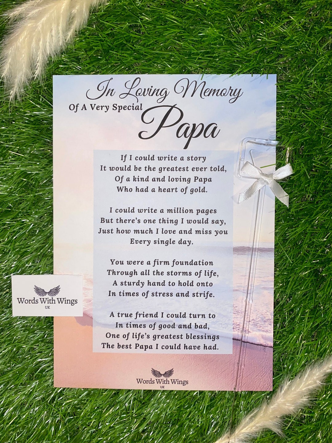 In Loving Memory of A Very Special Papa Grave Card | Funeral Tribute ...