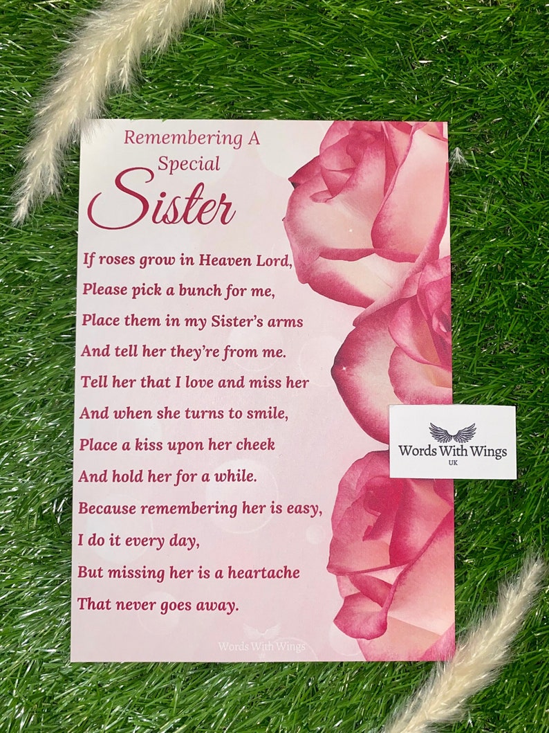 Remembering A Special Sister Grave Card Sister Funeral - Etsy