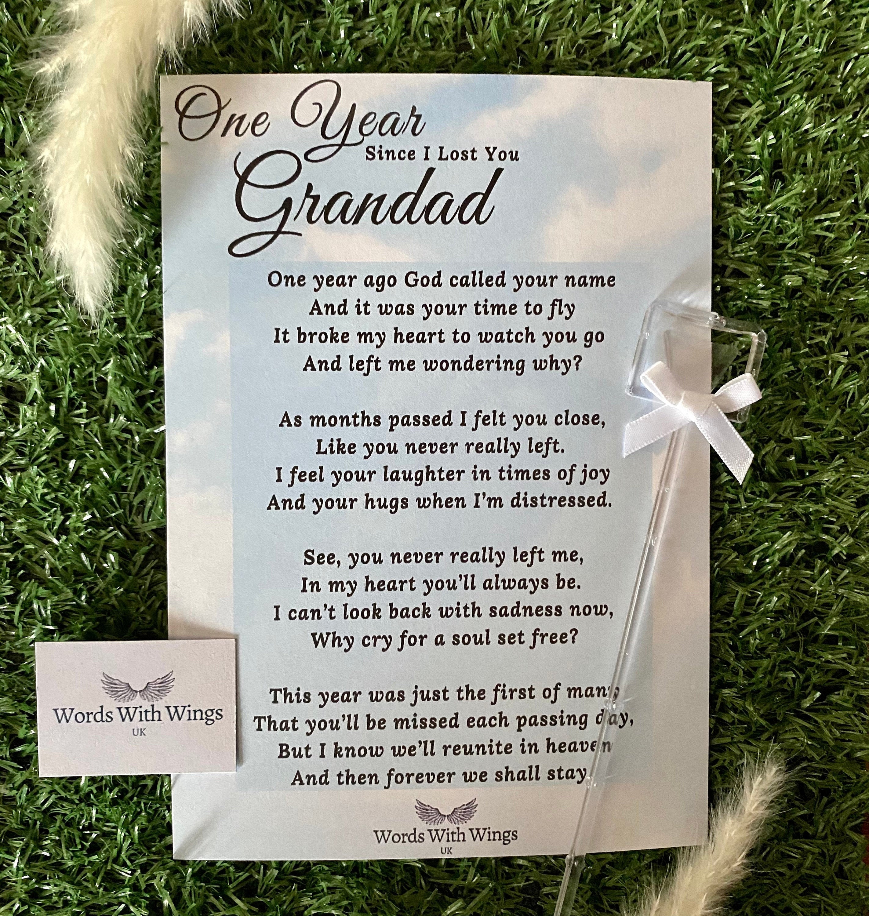 One Year Since I Lost You Grandad Grave Card Memorial Card | Etsy One Year Since I Lost You Grandad Grave Card Memorial Card | Etsy