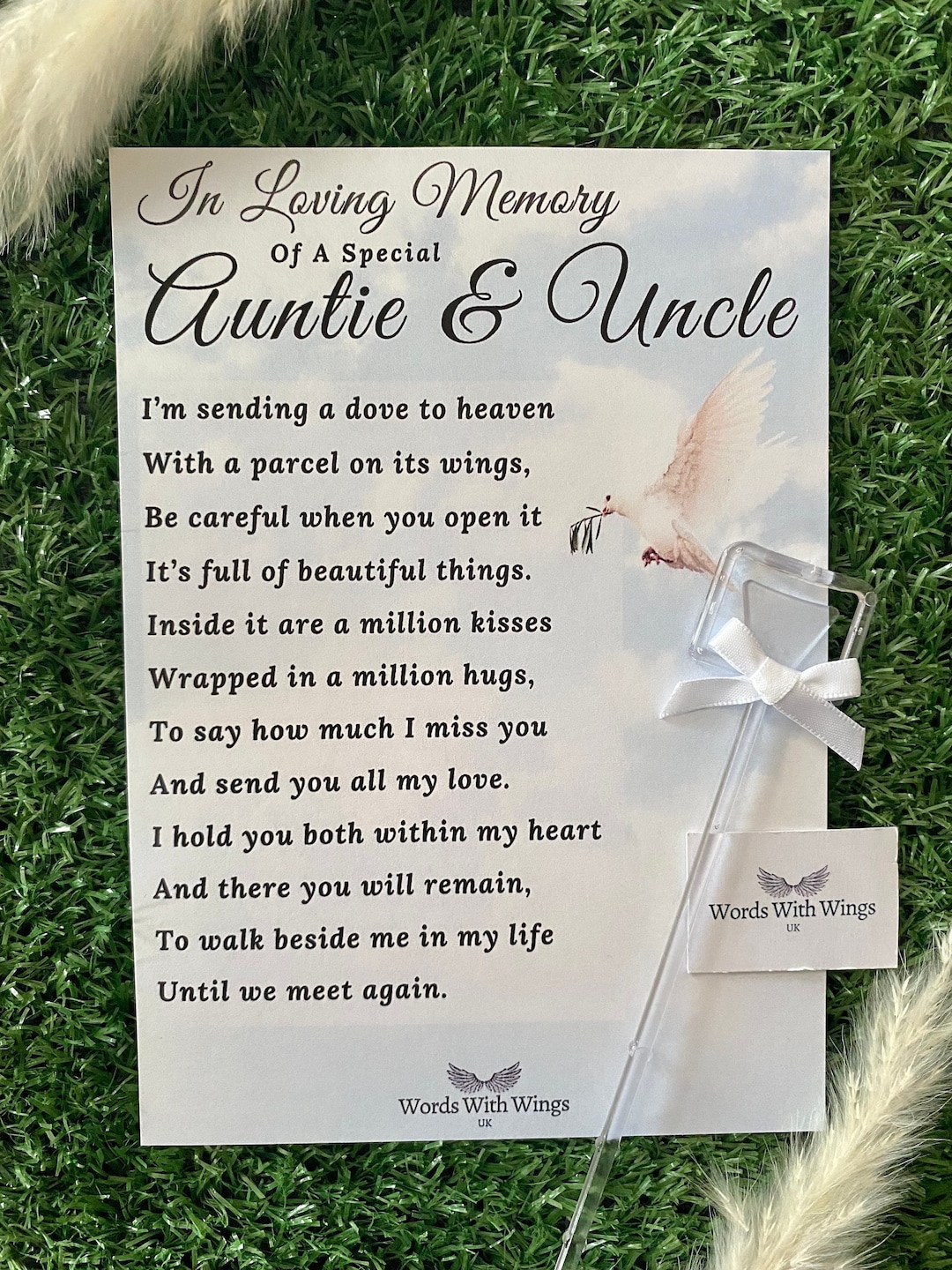 In Loving Memory of A Special Auntie & Uncle Grave Card | Memorial ...