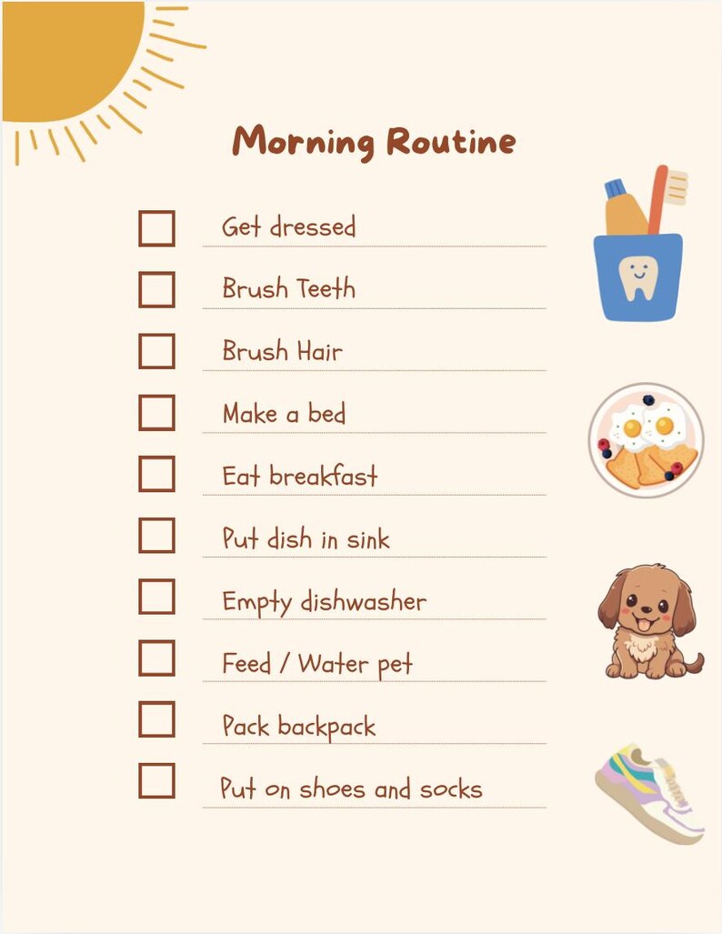Kids Morning Routine - Etsy