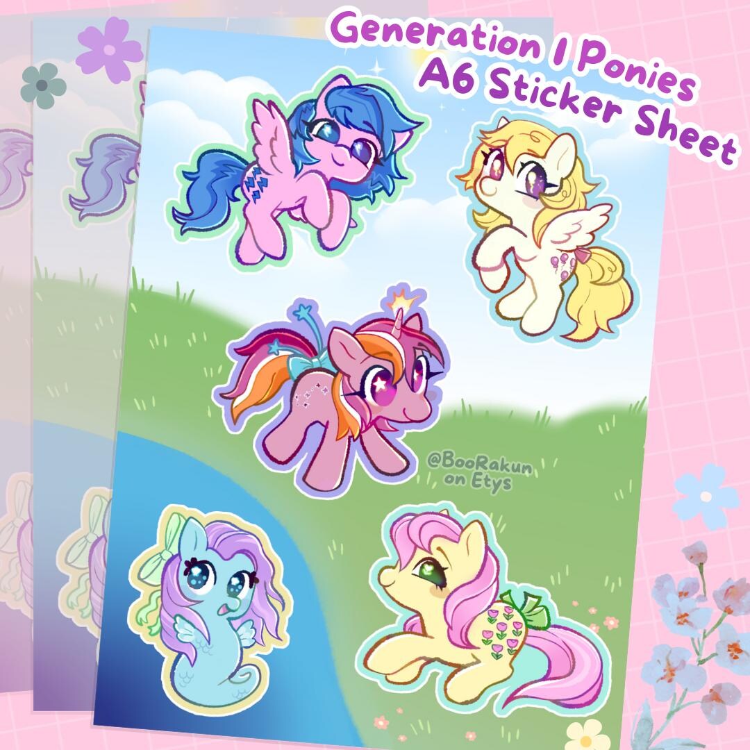 Generation 1 Pony A6 Sticker Sheet - Etsy