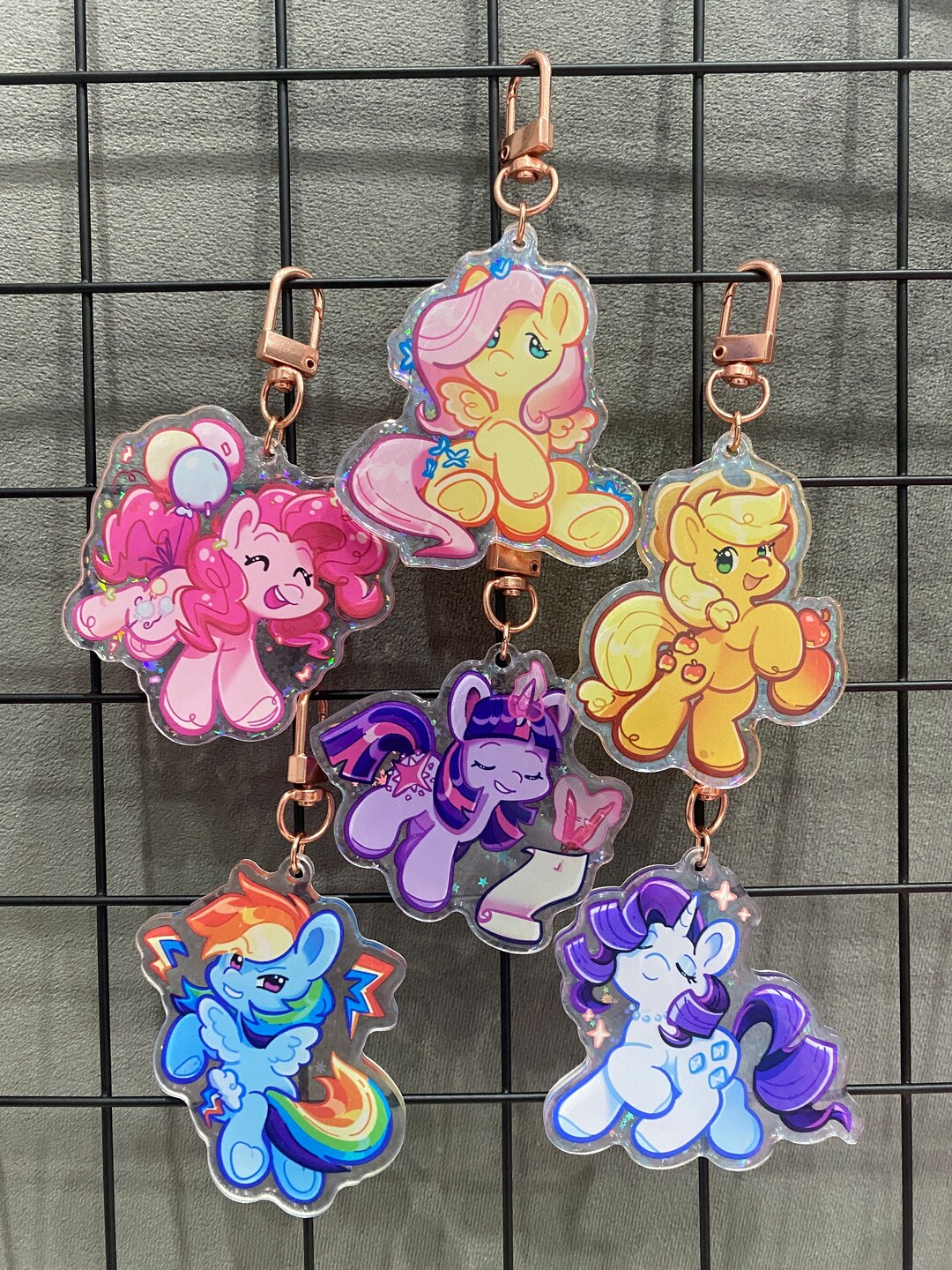 Mane 6 Ponies Acrylic Epoxy Holo-star Keychain - Etsy