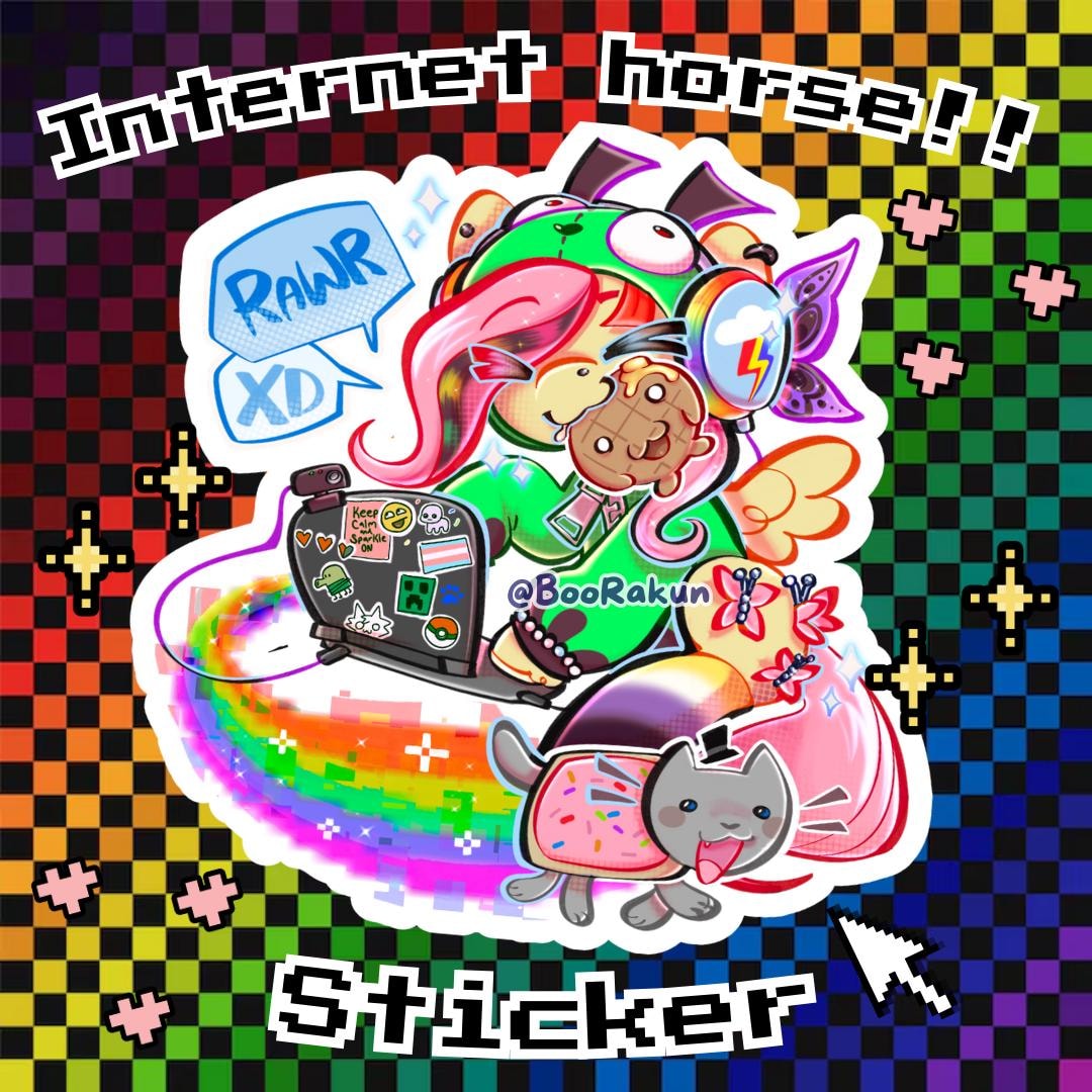 Internet Horse!! Antonymph Fluttgirshy Sticker - Etsy