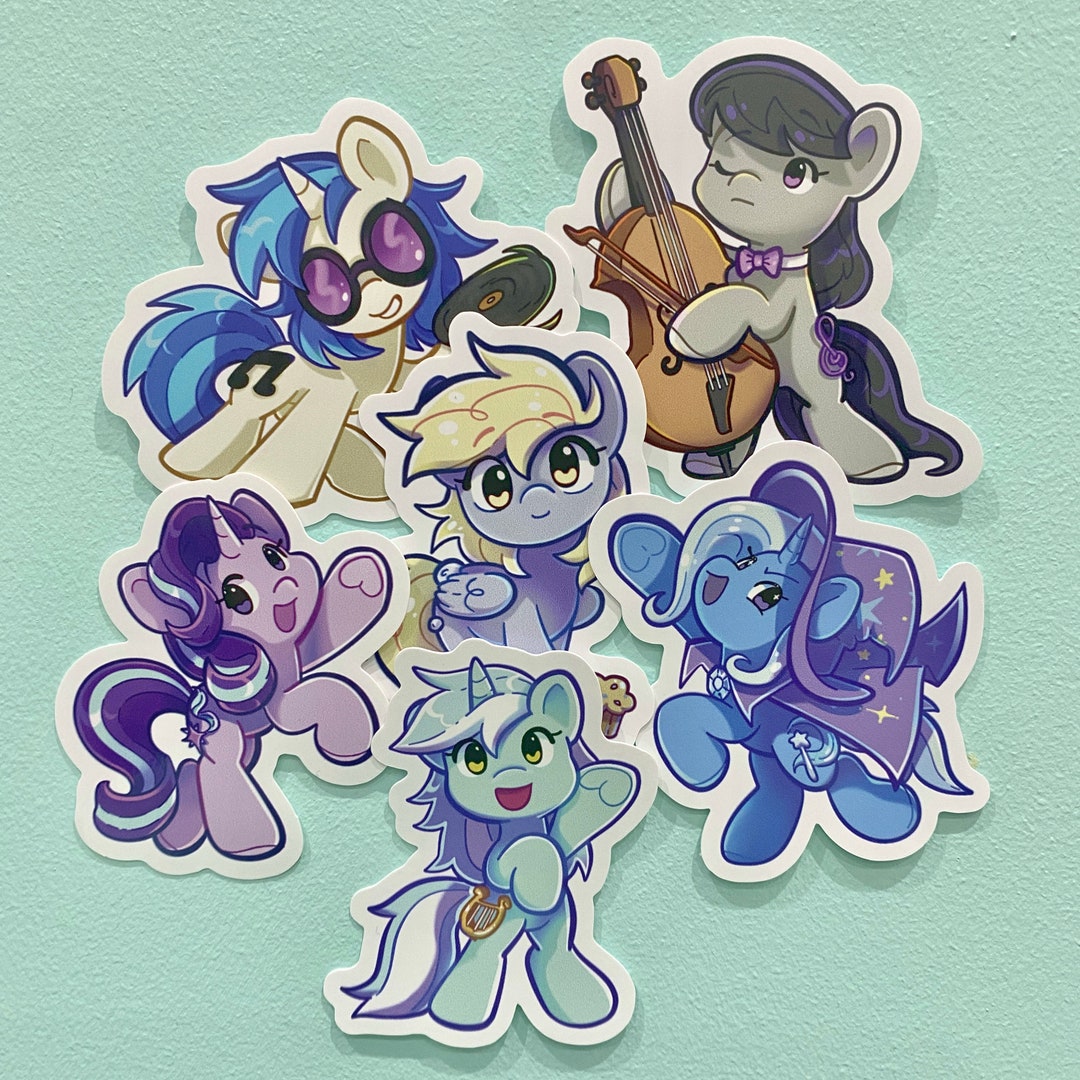 Background Ponies A Glossy Vinyl Stickers - Etsy