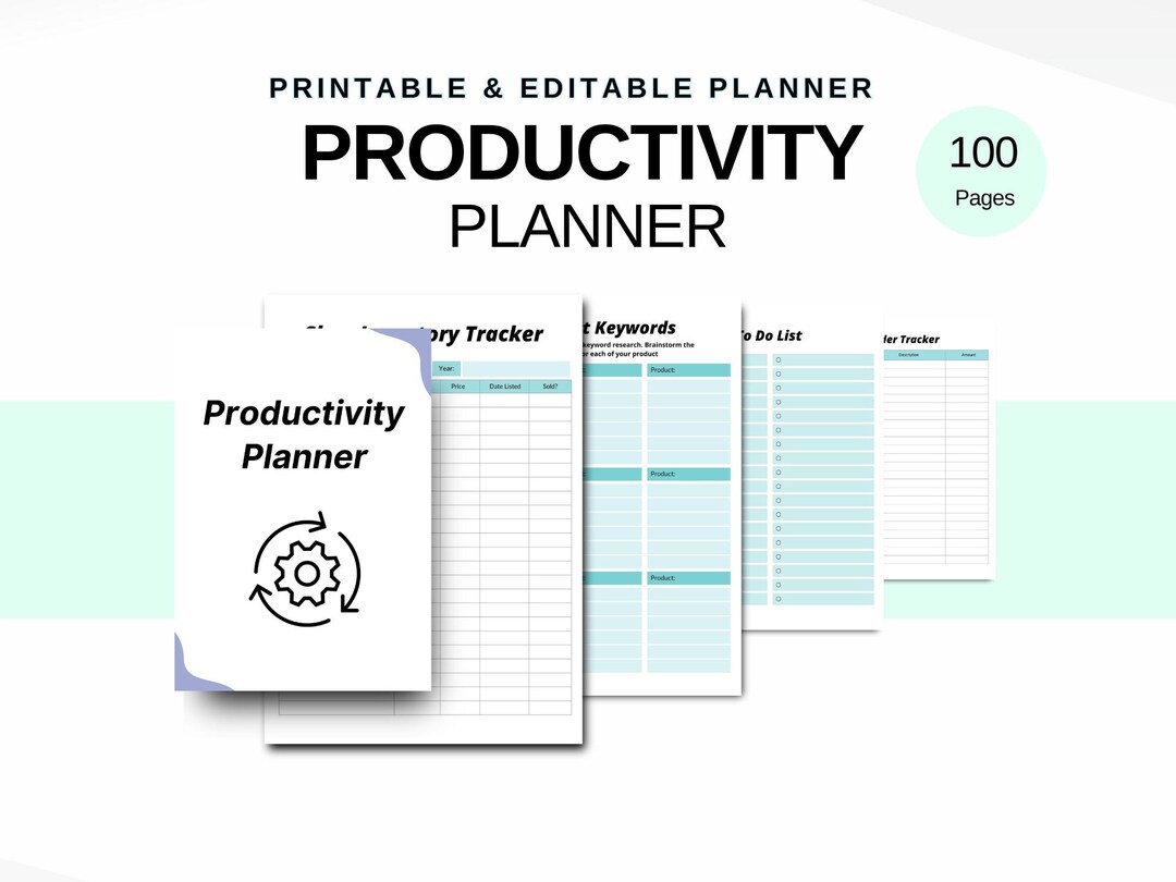 Productivity Planner | Editable & Printable Daily, Weekly and Monthly Planner to Stay Organized ...