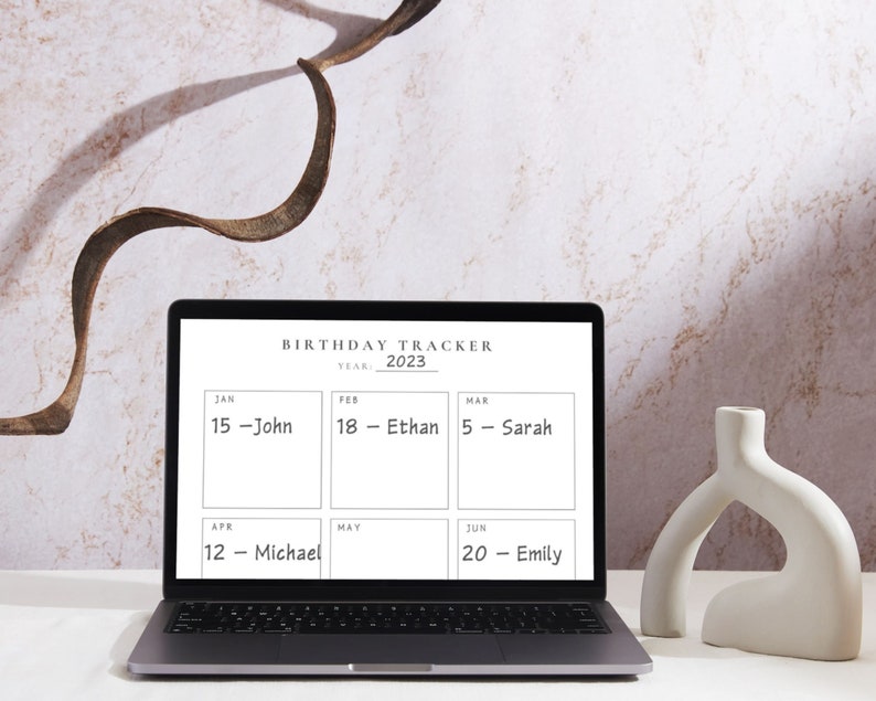 Printable, Fillable Birthday Tracker and Gift List Template | Birthday ...