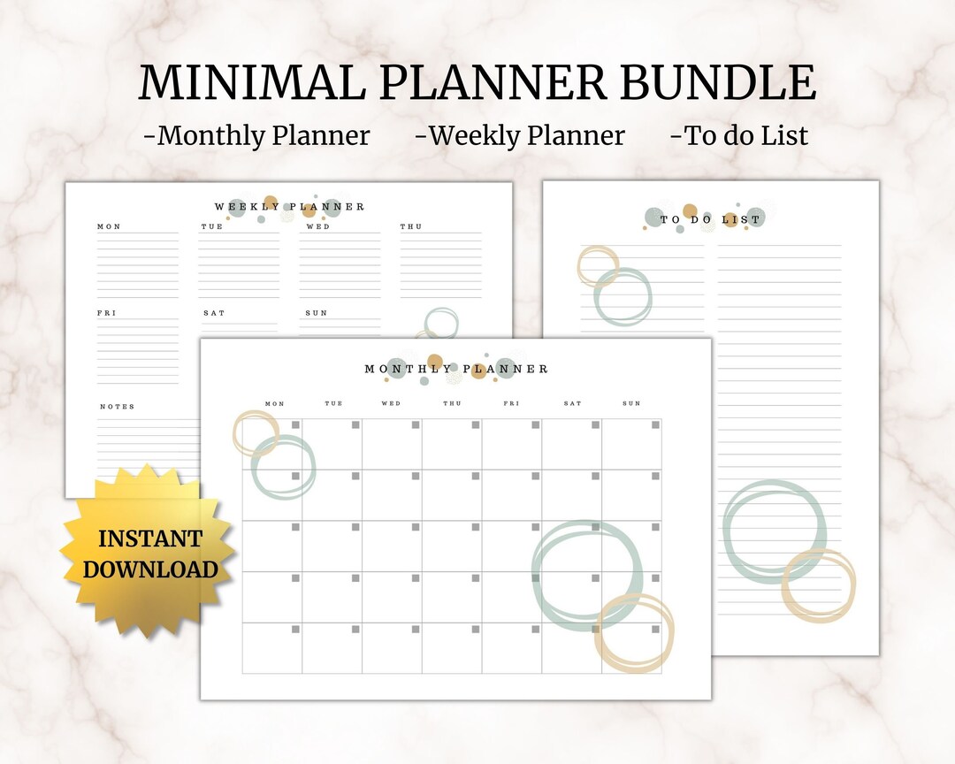 Dots Printable Planner Bundle, Productivity Planner, Downloadable ...