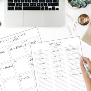 Printable, Fillable Birthday Tracker and Gift List Template | Birthday ...