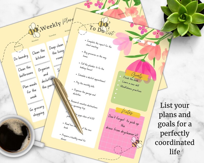Busy Bee Planner Printable Bundle Productivity Planner - Etsy