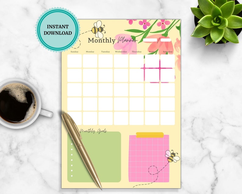 Busy Bee Planner Printable Bundle Productivity Planner - Etsy