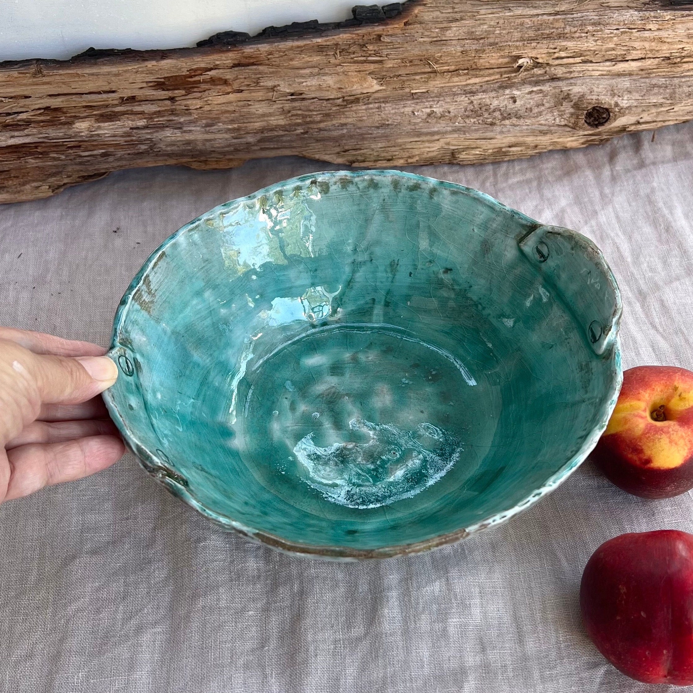 Turquoise Fruit Bowl,handmade Bowl,large Pottery Bowl,ceramic ...