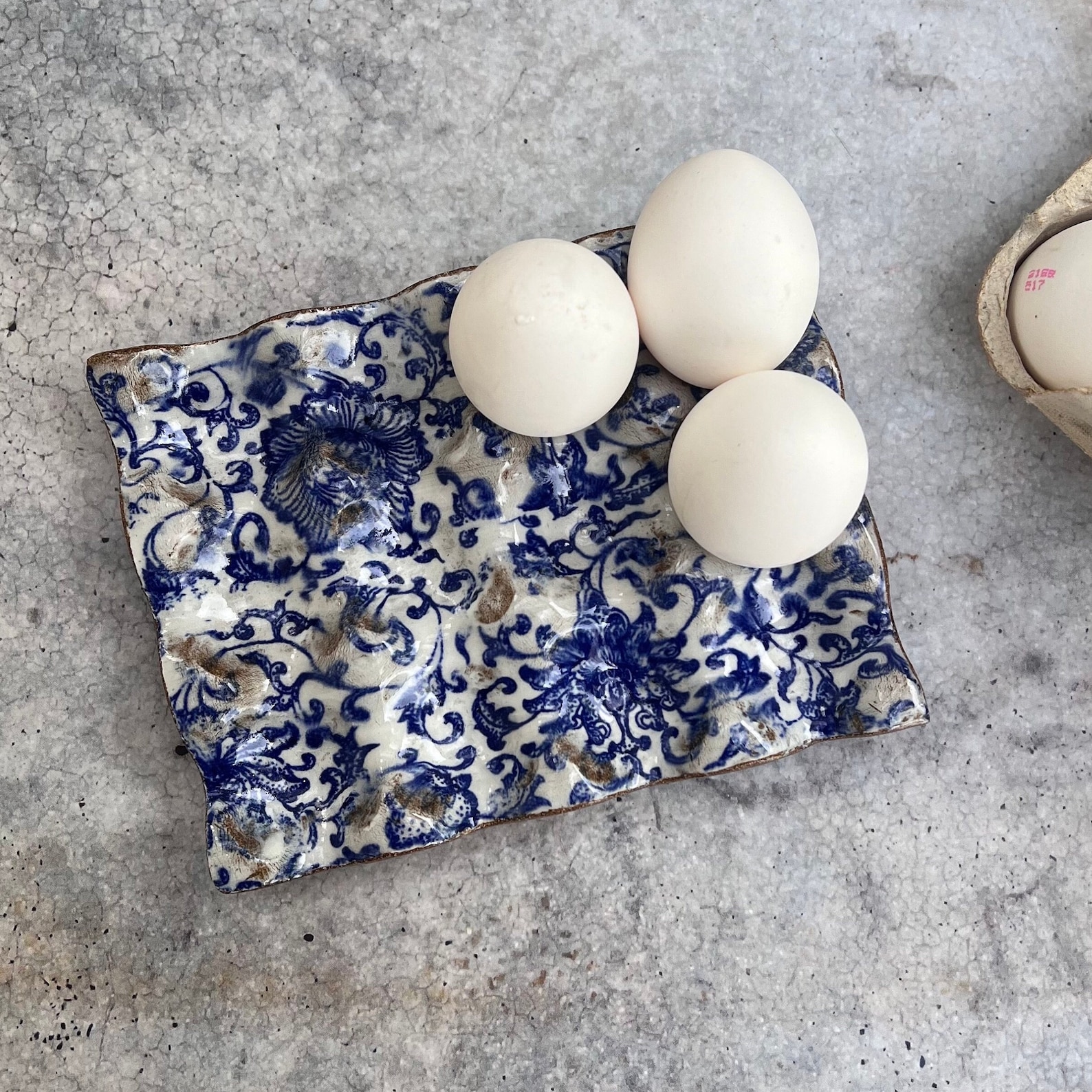 Ceramic Egg Holder ,blue Willow,12 Grid Tray Eggs ,egg Tray ,egg Holder ...