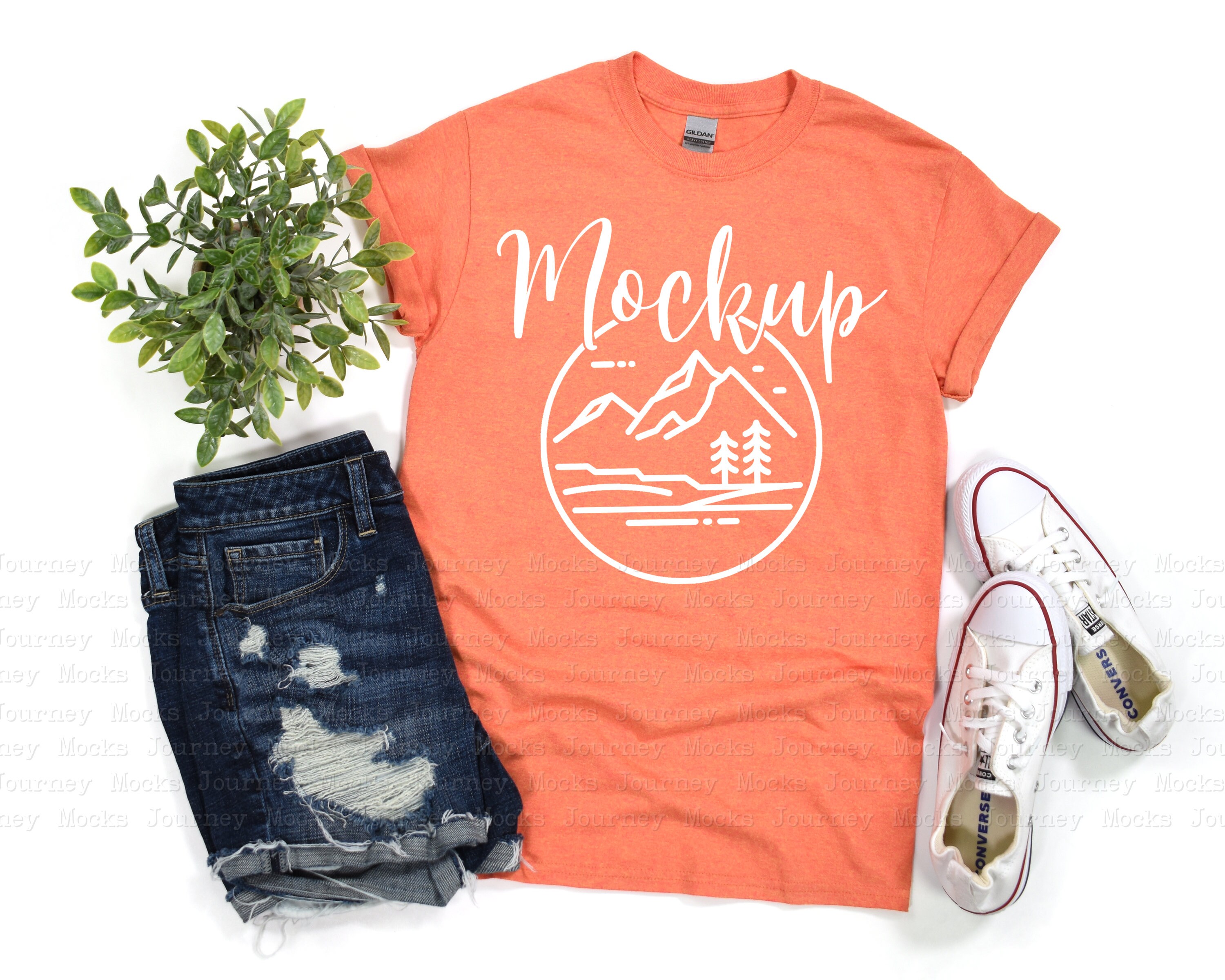 Gildan 5000 Mockup | Sunset | 5000 Mockup Flat Lay | Gildan T Shirt ...