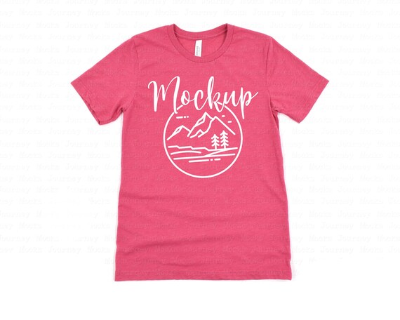 3001 Heather Raspberry Bella Canvas 3001 Mockup Bella | Etsy