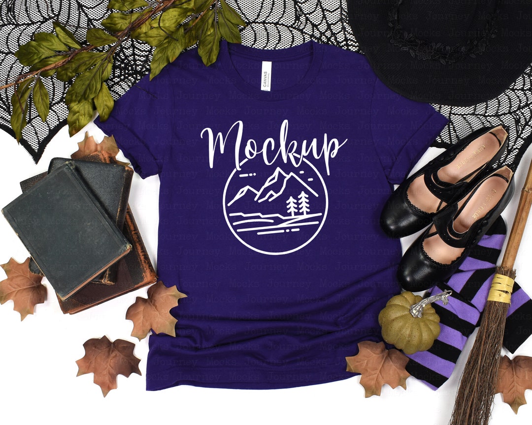 3001 Halloween Mockup Team Purple | Bella Canvas 3001 Mockup Halloween ...