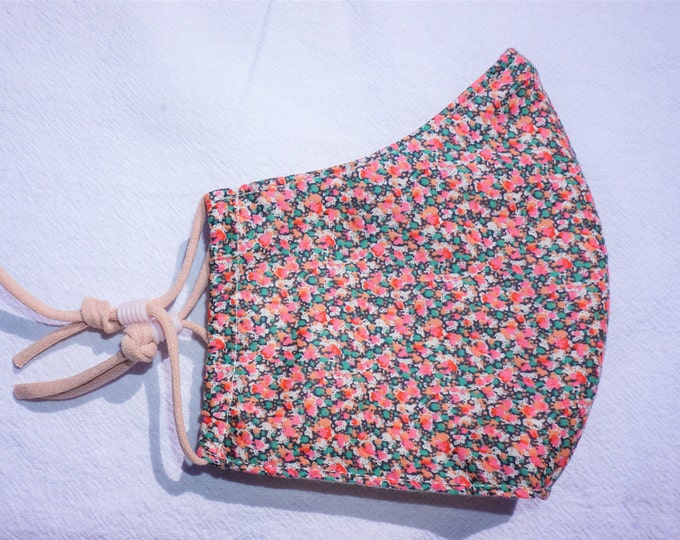 Liberty of London Pepper Pink Face Mask Hand Sewn Flannel - Etsy