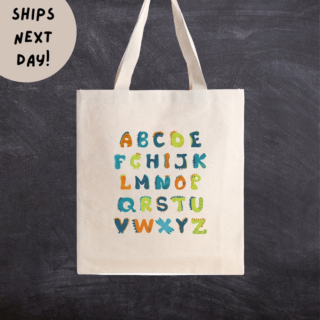 Alphabet Tote Bag Alphabet Bag Preschool Bag Kindergarten Bag Tote Bag ...