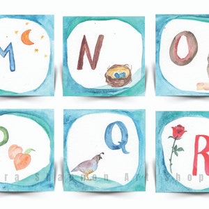 Nature Alphabet Learning Cards - Etsy