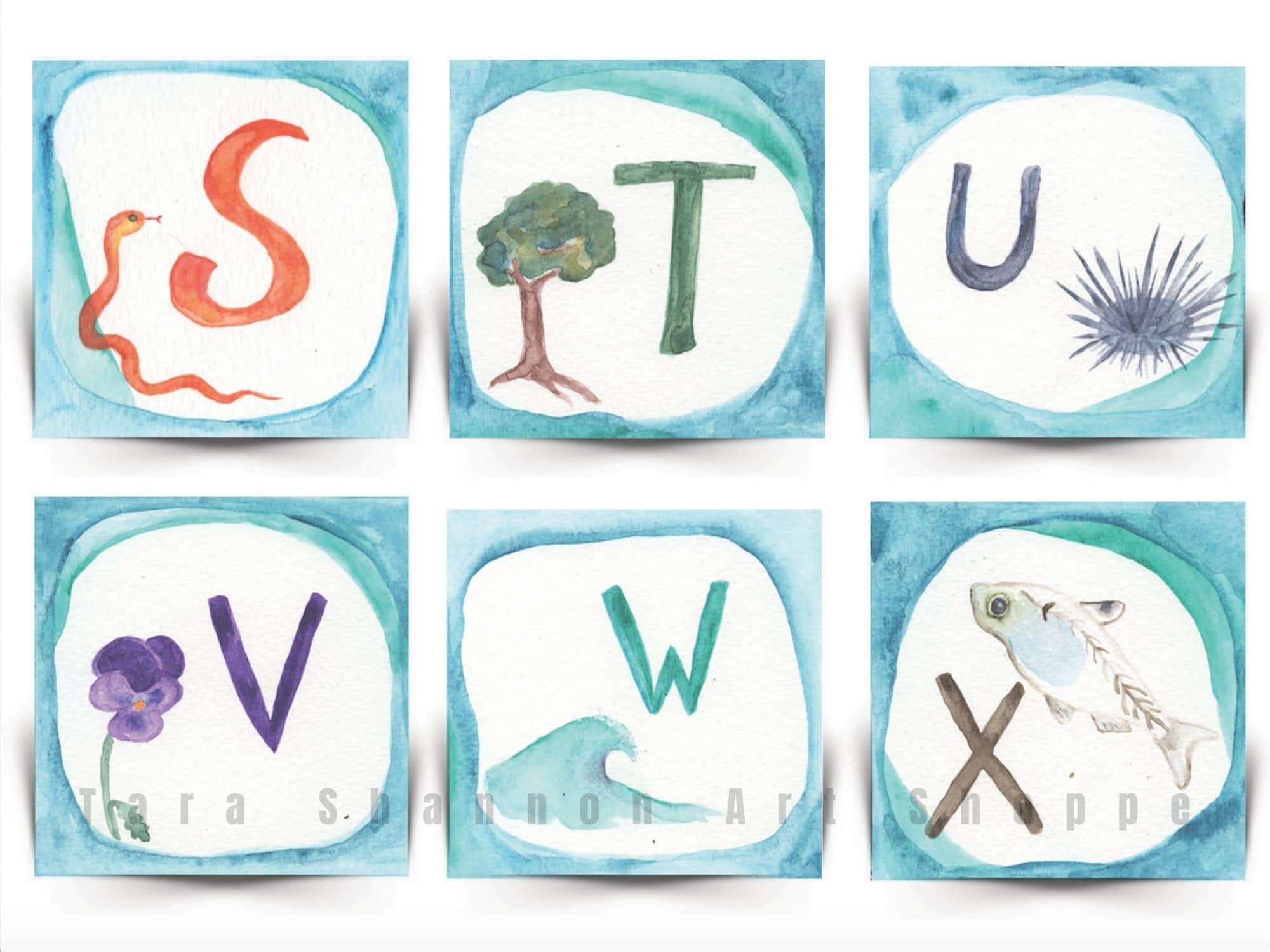 Nature Alphabet Learning Cards - Etsy