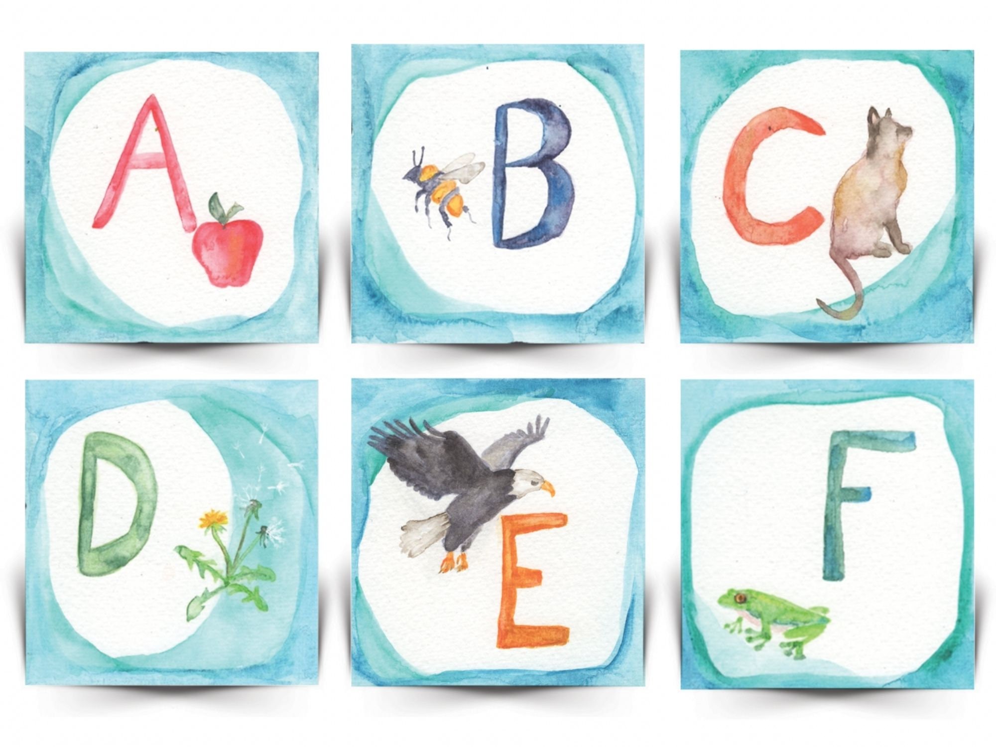 Nature Alphabet Learning Cards - Etsy