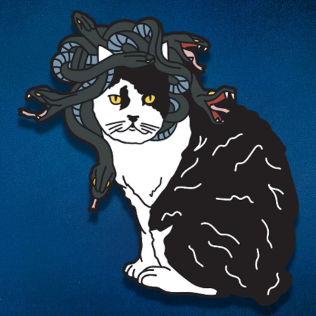 Meowdusa (cat Medusa) Mythology Hard Enamel Pin - Etsy