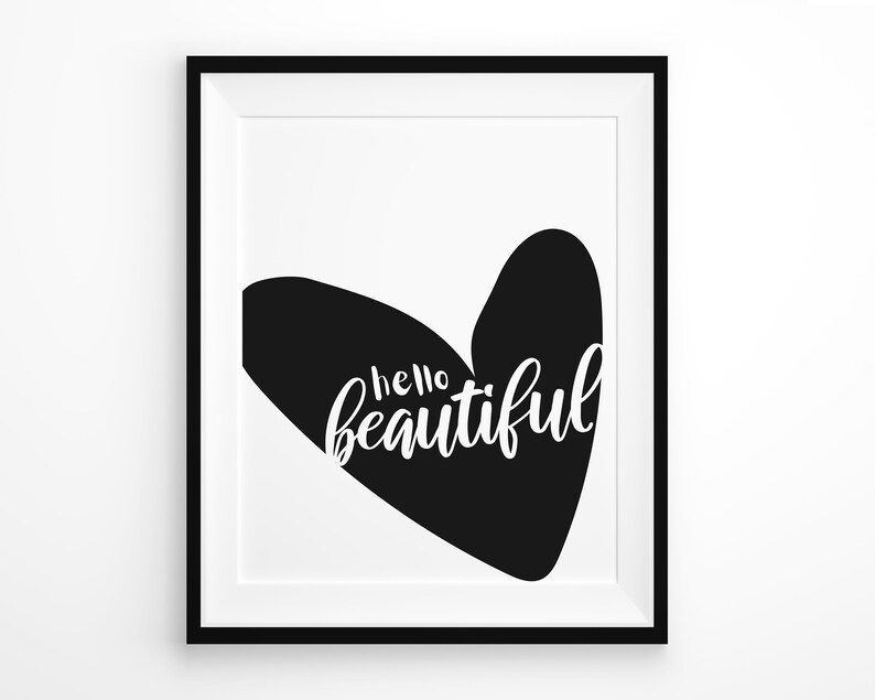 Hello Beautiful Printable Poster Wall Art | Etsy