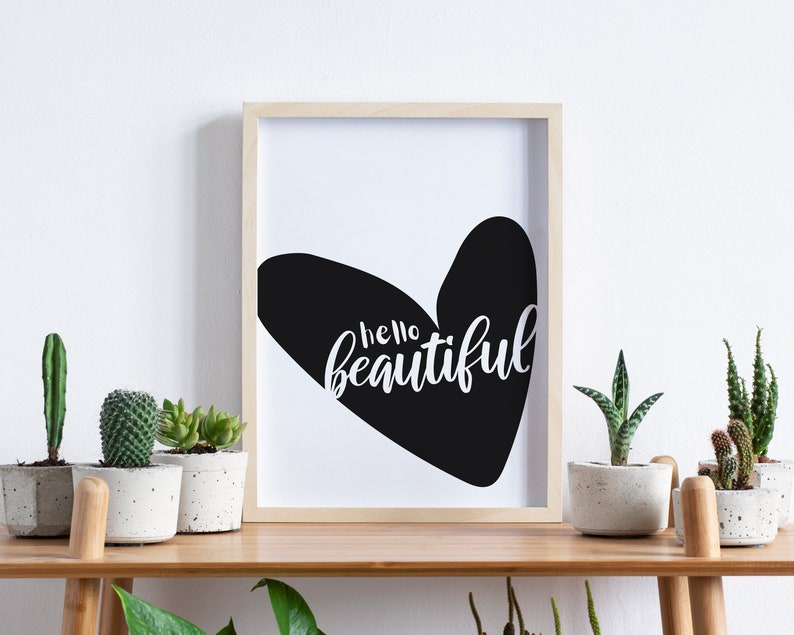 Hello Beautiful Printable Poster Wall Art - Etsy