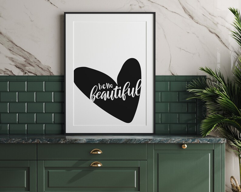 Hello Beautiful Printable Poster Wall Art - Etsy