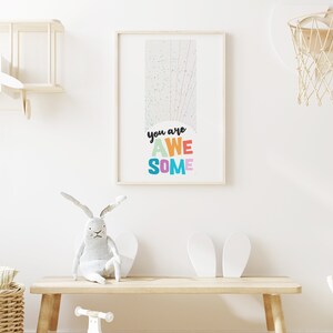 You Are Awesome Printable Poster Wall Art Decor Cute Kids Art Nursery ...