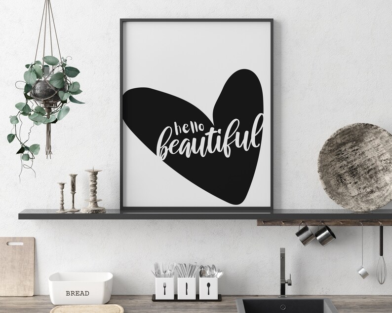 Hello Beautiful Printable Poster Wall Art | Etsy