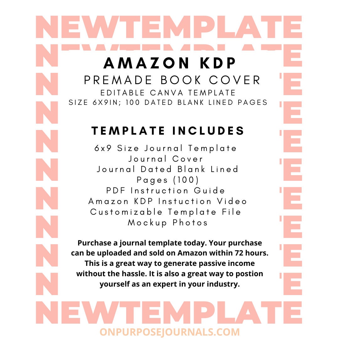 KDP Book Cover Template 6 x9 Digital Download Customizable | Etsy