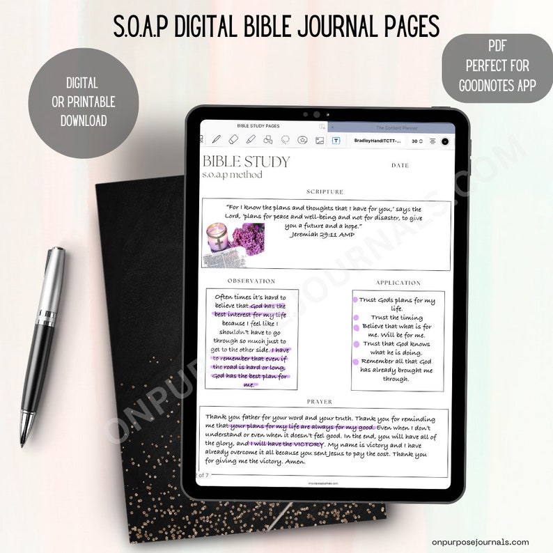 SOAP Bible Study Printable Template Digital Template Bible - Etsy