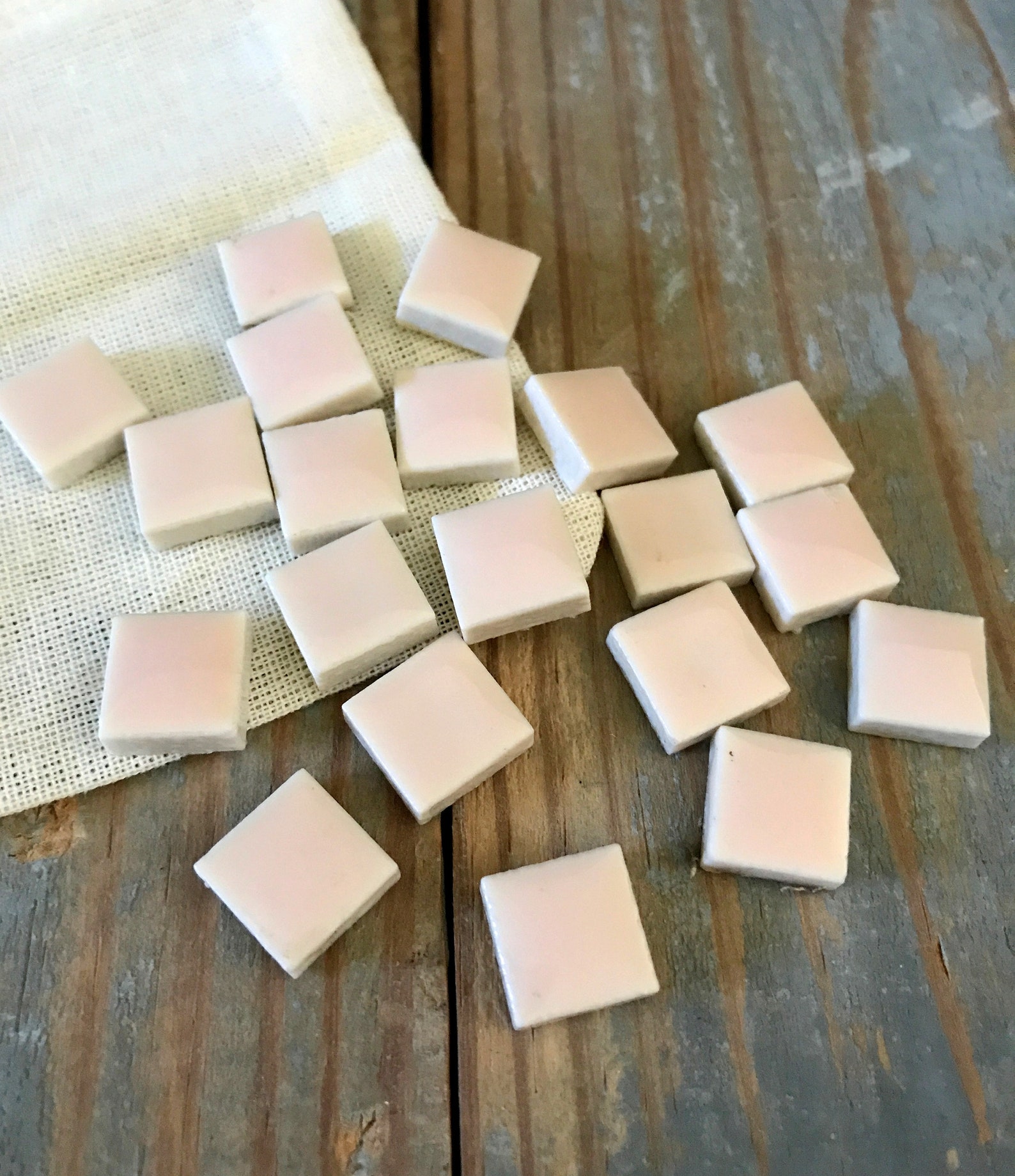 Small Bag of 20 Light Peach Colored Vintage Tiles Mosaic | Etsy