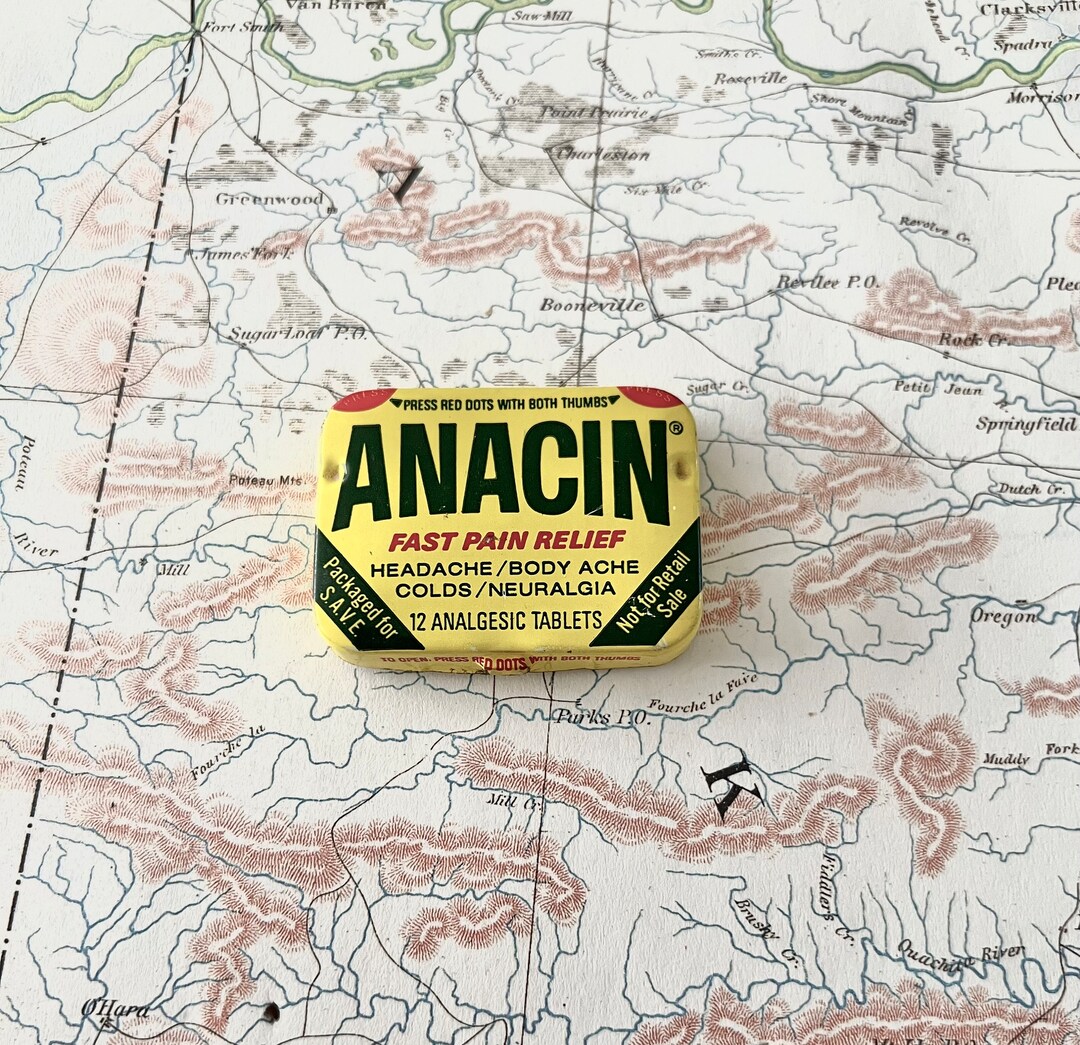 Vintage Tiny Yellow Anacin Aspirin Tin Old Tin Small Pill Tin - Etsy