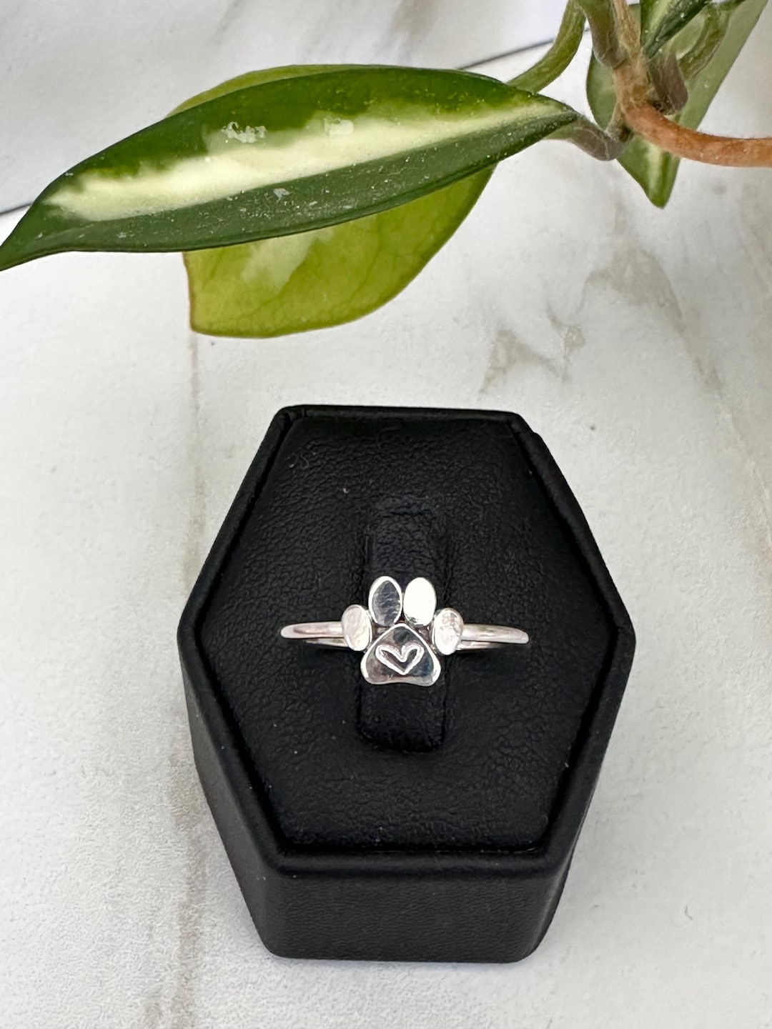 Sterling Paw Print Ring,pet Memorial Ring - Etsy