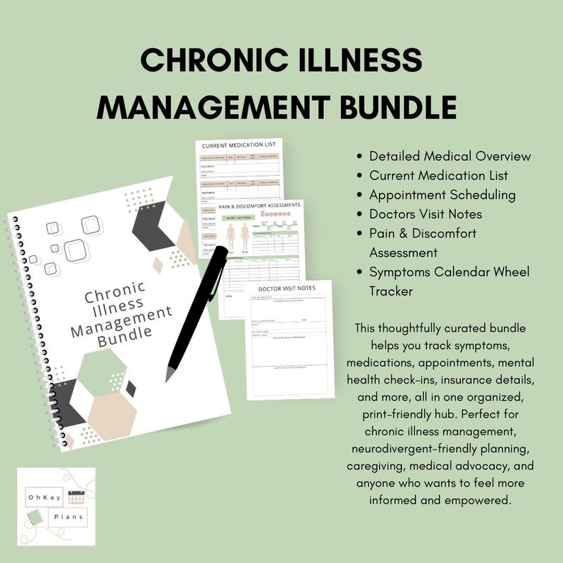 Chronic Illness Binder Printable | Medical Tracker Kit | Symptom Log ...