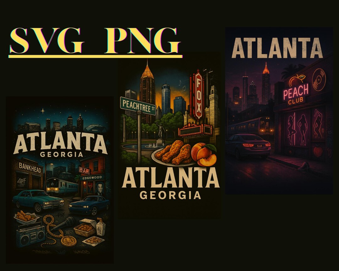 Atlanta Vibes Svgs | City Culture & Skyline PNG Files - Etsy