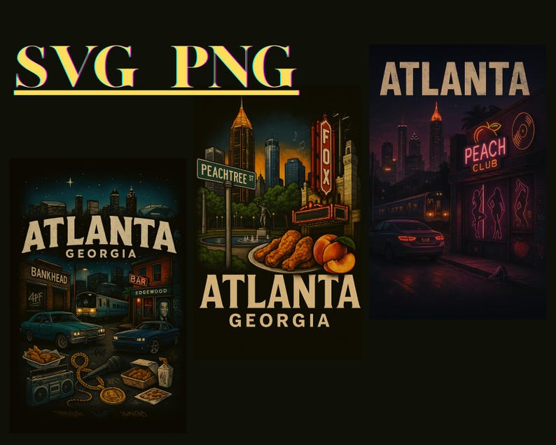 Atlanta Vibes Svgs | City Culture & Skyline PNG Files - Etsy