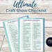 Ultimate Craft Show Checklist Printable for Art Fair Vendors, Instant ...
