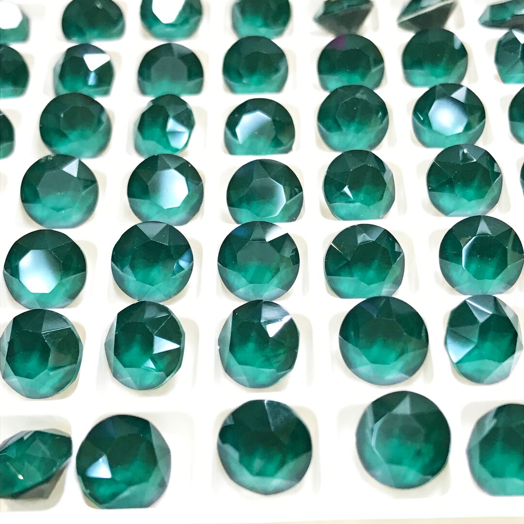 Royal Green Crystal Chaton Stones, Aurora, Foiled, 39ss, Ss39, 8mm ...